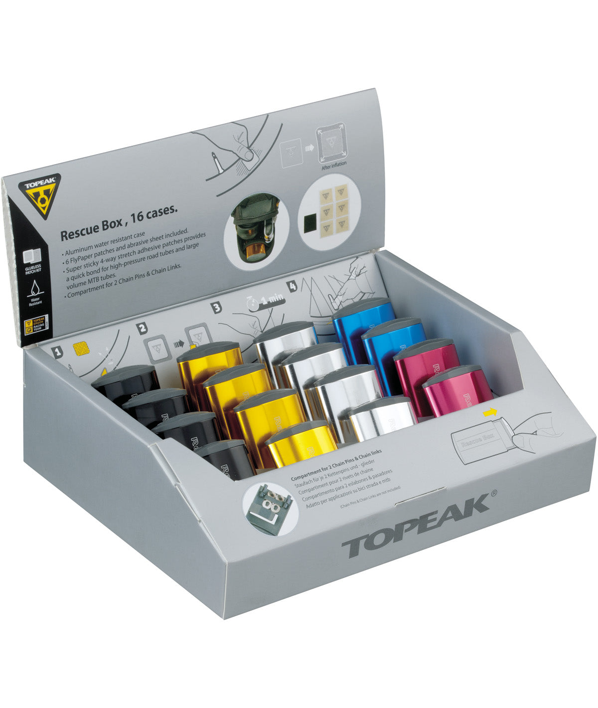 RESCUE BOX Topeak counter display box 16 cases – Evolution Bikes IT